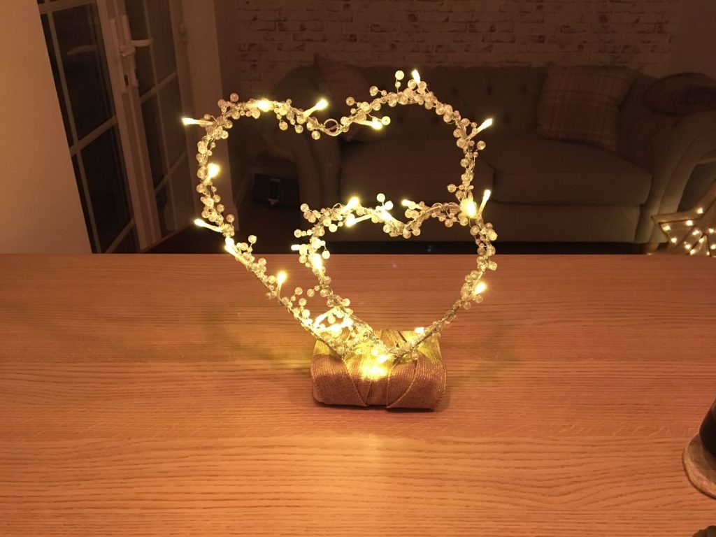 Dual Heart Centrepiece Light - Wedding Accessory - BE Event Hire